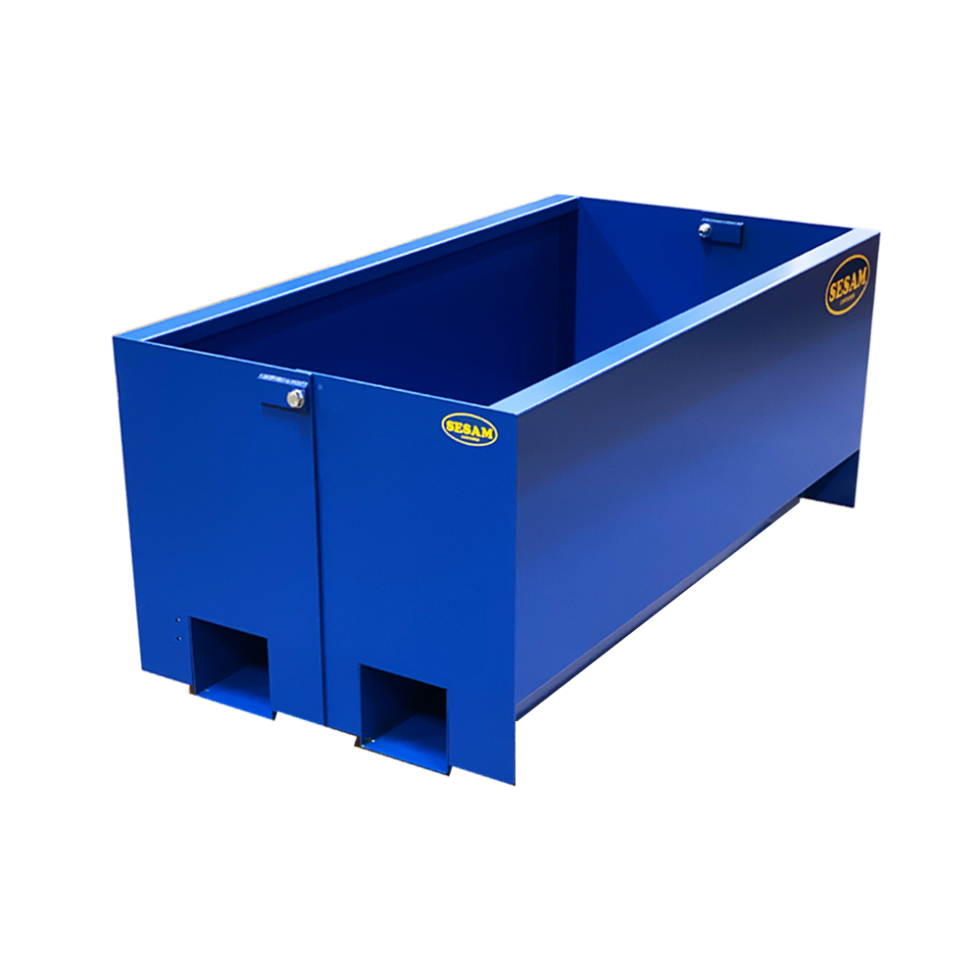 Bottom-emptying container for a safe & efficient workplace