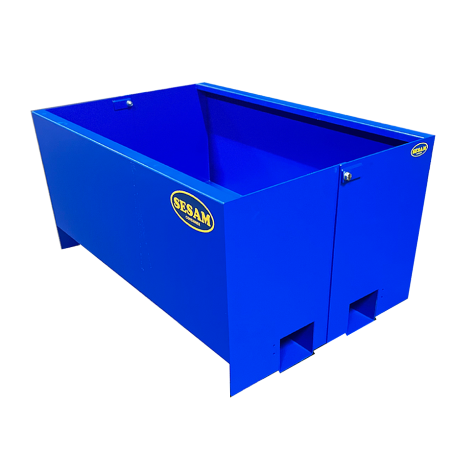 Bottom-emptying container for a safe & efficient workplace